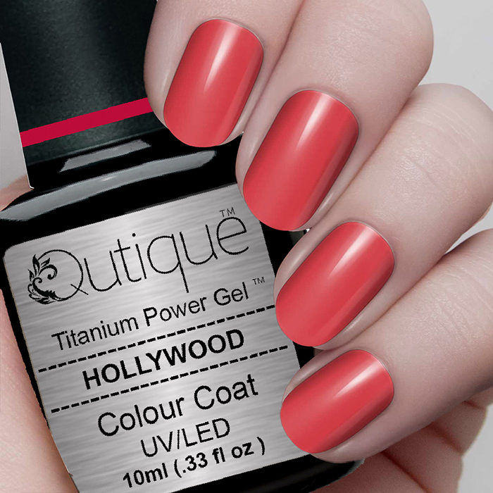 Gel Nail Polish -Hollywood (red gold shimmer) -HEMA Free - Qutique