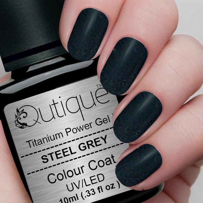 Gell Nail Polish -Steel Grey (dark grey shimmer) -HEMA Free - Qutique